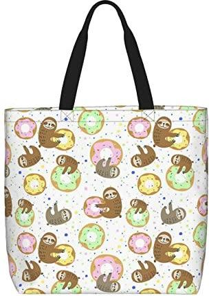Generic Sac Fourre-Tout Animal Avec Des Beignets Sucr&eacute;s Sac Fourre Tout Femme Personnaliser Avec Poign&eacute;es Sacs &Agrave; Main, Pour Femmes, Burea, Filles, Shopping