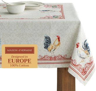 Maison d'Hermine Tischdecke, rechteckig, 100 % Baumwolle, wiederverwendbar, dekorativ, für den täglichen Gebrauch, für Esszimmer, Bauernhaus, Party, festlich, Frühling