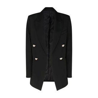 Lanvin Femme, Vestes, Noir, Taille: 36 FR Blazer en Laine Noire Boutons Bijoux