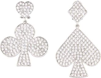 Emporio Armani Femme, Accessoires, Gris, Taille: ONE Size Boucles doreilles orn&eacute;es de pav&eacute; de cristaux Swarovski