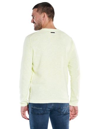 Emilio Adani Rundhalspullover Herren Rundhals Pullover, Hellgelb