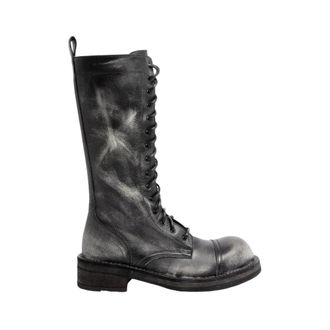 Ann Demeulemeester B&uuml;rstenleder-Stiefel - - Shoes - Herren - Schwarzk - 44 EU
