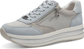 s.Oliver Damen Sneaker flach mit Dicker Sohle mit Reißverschluss, Blau (Blue Comb.), 39 EU