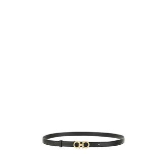 Ferragamo Womens Brown Calf Leather Bos Taurus Thin Belt