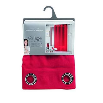 Douceur d'Intérieur Ösenvorhang Texma, 140 x 240 cm, Zamin, Crash, Rot