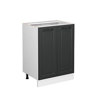 Vicco Meuble Bas de Cuisine R-Line, Anthracite Campagne/Blanc, 60 cm sans Plan de Travail