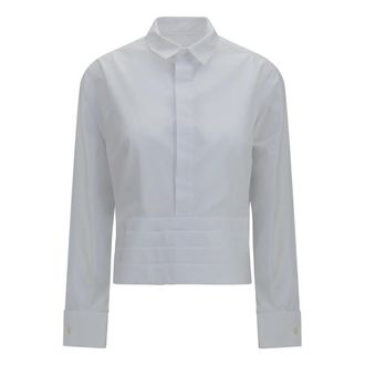 sacai Chemise en popeline de coton avec ceinture - Femme - Blouses et Chemises - Blanc - Taille: 40 FR