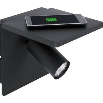 Eglo LED-Wandleuchte Ciglie, 98263 schwarz, 4,5 w, 3000 k, QI-charger - Eglo