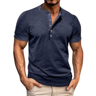 Generic T-shirt &agrave; manches courtes pour homme - Printemps - Couleur unie et coutures &agrave; rayures, Bu2, XXL