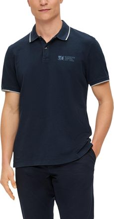 s.Oliver Poloshirt mit Piqu&ecirc;struktur und Logo-Print