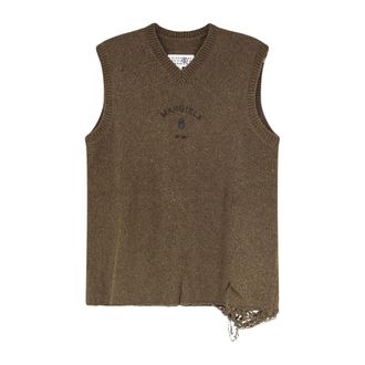 Maison Margiela Strickweste mit V-Ausschnitt - - Knitwear - Herren - Braun - S