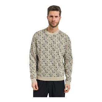 A|X Armani Exchange AX Sweatshirt mit Logo-Initialen - - Knitwear - Herren - Beige - XL