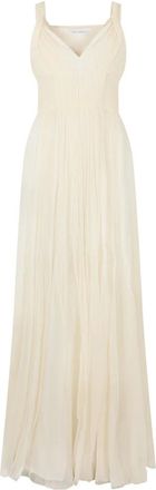 Alberta Ferretti Femme, Robes, Blanc, Taille: 46 FR &Eacute;l&eacute;gante Robe Longue