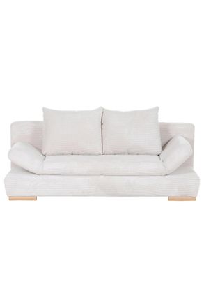 home24 Schlafsofa, Beige, Textil, Buche, massiv, 2-Sitzer, F&uuml;llung: Schaumstoff, 200x75x92 cm, Liegefunktion, R&uuml;cken echt, Wohnzimmer, Sofas & Couches, Schla
