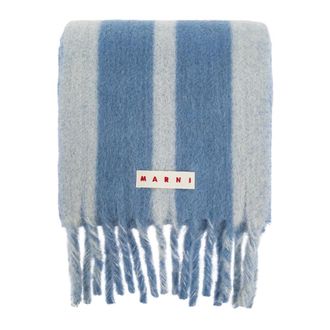 Marni Femme, Accessoires, Bleu, Taille: ONE Size Écharpe avec logo
