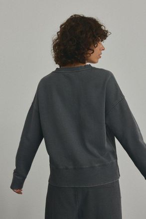 Next Sweater Henley-Sweatshirt in Washed-Optik (1-tlg)