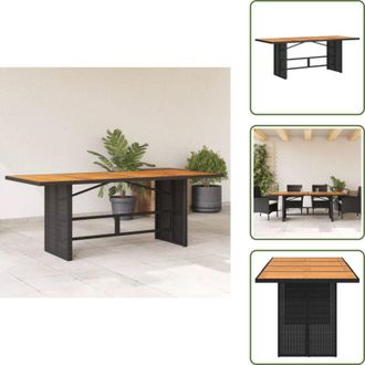vidaXL Gartentisch mit Akazienholz-Platte 190x80x74 cm Poly Rattan - Gartentisch - Esstisch - Outdoortisch - Terrassenm&ouml;bel - Gartenm&ouml;bel