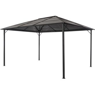 vidaXL Vidaxl - Tonnelle avec toit Aluminium 4x3x2,6 m Noir