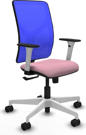 Piqueras y Crespo Economalla B&uuml;rostuhl mit wei&szlig;en und schwarzen Armlehnen, h&ouml;henverstellbare Lendenwirbelst&uuml;tze, ausgestattet mit Sincro 3 Positionen und Schneideschaum