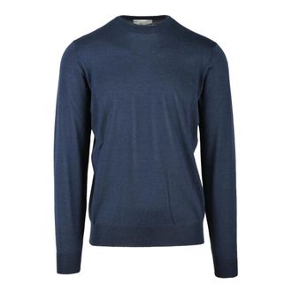 FILIPPO DE LAURENTIIS Merinowolle Rundhals Pullover - - Knitwear - Herren - Blau - L