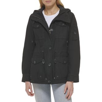Levi's Milit&auml;rjacke f&uuml;r Damen aus Baumwolle, leicht (Standard- und &Uuml;bergr&ouml;&szlig;en), Schwarz, XS