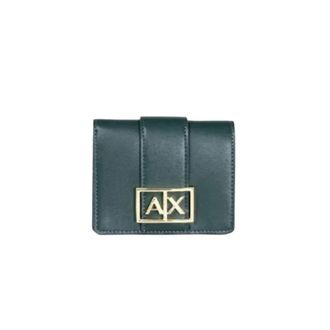 A|X Armani Exchange Femme, Accessoires, Vert, Taille: ONE Size Petit portefeuille avec logo ASV