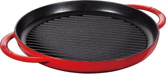Staub rund 30 cm Grillpfanne, Gusseisen, kirschrot