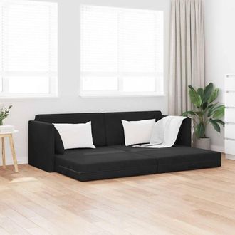 vidaXL Vidaxl - Canap&eacute;-lit Noir 213 x 76 x 77 cm Velours