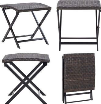 vidaXL Vidaxl - Klapphocker Poly Rattan Braun - Hocker - Klapphocker - Home & Living - Braun