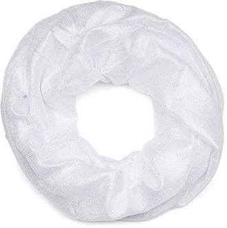 styleBREAKER Damen Loop Schal leicht und seidig mit Glitzer in Unifarben, Schlauchschal, Tuch 01016214, Farbe:Weiß