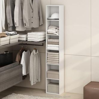 Furinno Luder 6-st&ouml;ckiges Multifunktionales Kleidung & Kleiderschrank Aufbewahrungsregal, Wei&szlig;