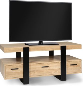 IDMarket Phoenix TV-Schrank, 116 cm, mit Schubladen aus Holz und Schwarz