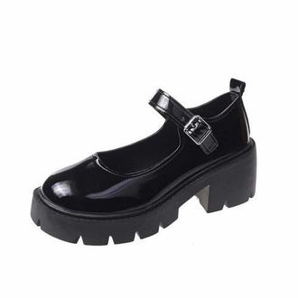 Generic Mary Janes Chaussures à plateforme pour femme Sweet Toe Cheville Lolita Gothique Plateforme Chaussures Escarpins Chaussures à plateforme épaisse en cu