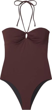 Tory Burch Badeanzug mit Neckholder - Braun