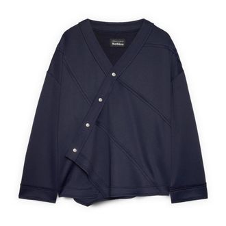 Fiorella Rubino Sweatshirt mit asymmetrischem Verschluss - - Sweatshirts & Hoodies - Damen - Blau - M/L
