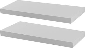 Harbour Housewares Moderne Schwimmende Wandregale - 60cm - Wei&szlig; - Pack Von 2