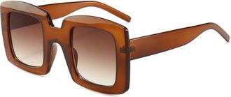 Generic Lunettes de soleil carrées surdimensionnées pour femmes de luxe rouge vert lunettes de soleil féminines lunettes de soleil vintage UV400 2026