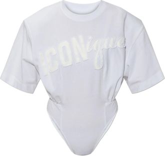 Dsquared2 Femme, Tops, Blanc, Taille: 36 FR Bodysuit avec &eacute;paulettes