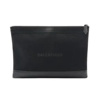 Balenciaga Pre-owned Navy Clip M Canvas Leder Clutch - - Pre-owned - Herren - Schwarzk - ONE SIZE
