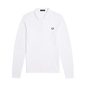 Fred Perry Homme, Tops, Blanc, Taille: XL Polo &agrave; manches longues