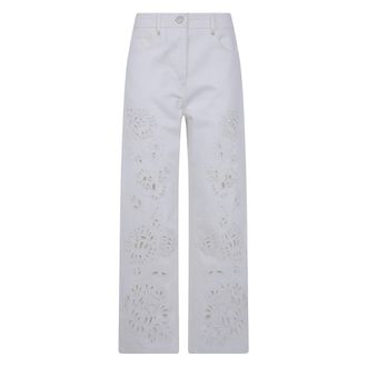 Farm Rio Farm Rio - Pantalon Richelieu - Femme - Jeans - Blanc - Taille: W28
