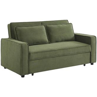 Sweeek 3-Sitzer Schlafsofa mit Cordbezug B 172,5 x T 91,5 x H 88,5cm - Chill, Cord, Khaki