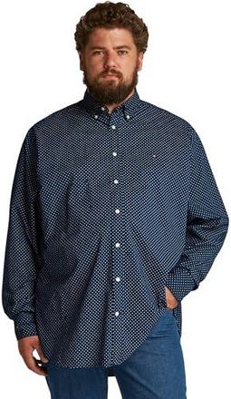 Tommy Hilfiger Chemise Homme Poplin Polka Dot en Coton, Bleu (Night Sky/Multi Dot), XXL