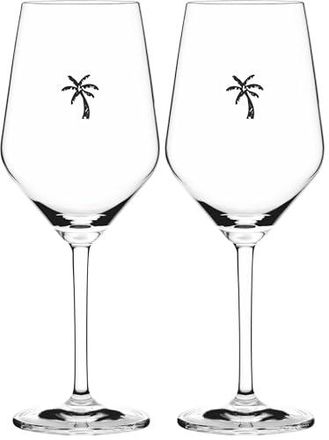 Ritzenhoff Sand & Soda 9500007 Modernes Weinglas mit trendigem Motiv Palme, Geschenkbox - Made in Germany (Packung mit 2)