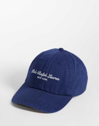 Polo Ralph Lauren casquette &agrave; logo script bleu marine
