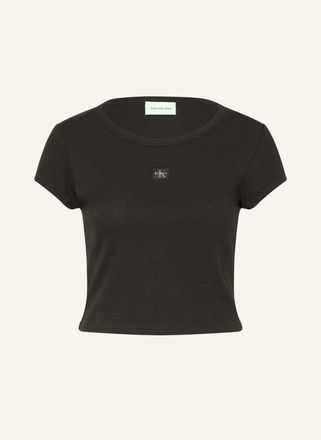 Calvin Klein Jeans Cropped-Shirt schwarz