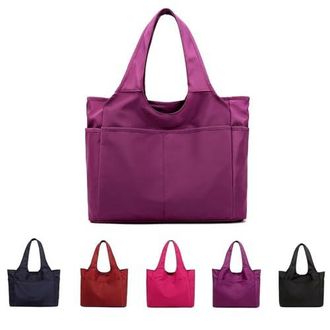 Generic Sac fourre-tout de grande capacit&eacute; pour femme, sac &agrave; main l&eacute;ger en nylon, sac &agrave; main multi-poches d&eacute;contract&eacute; avec fermeture &eacute;clair, pour luniversit&eacute;,