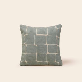 Madura Housse De Coussin Karty Naturel et c&eacute;ladon - VERT