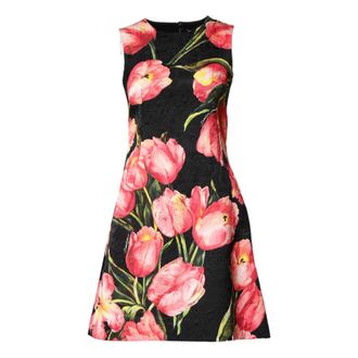 Dolce & Gabbana A-Linien-Minikleid aus Viskose mit Blumendruck - - Dresses - Damen - Mehrfarbig - XS