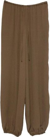 Forte_Forte Femme, Pantalons, Vert, Taille: 38 FR Pantalon large &agrave; taille coulissante et ourlet &eacute;lastique